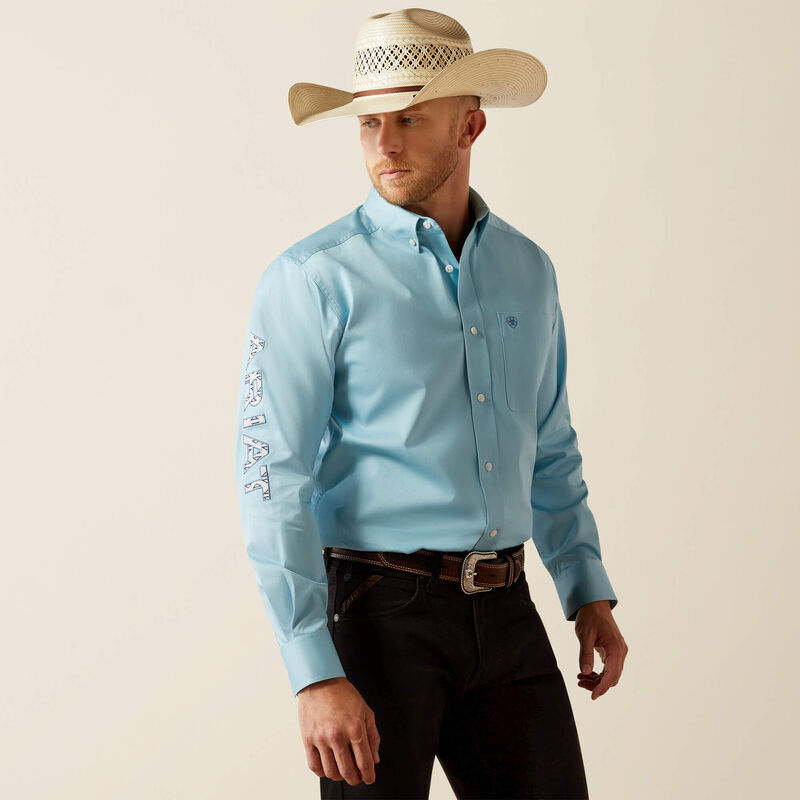 Camisa Ariat Team Logo Twill Azul 10055235 Para Hombre – Yona West