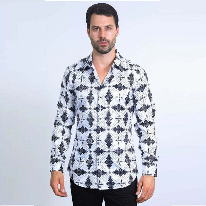 Camisa Modern fit Lamina Blanca FPL10570 Para Hombre | Platini – Yona West